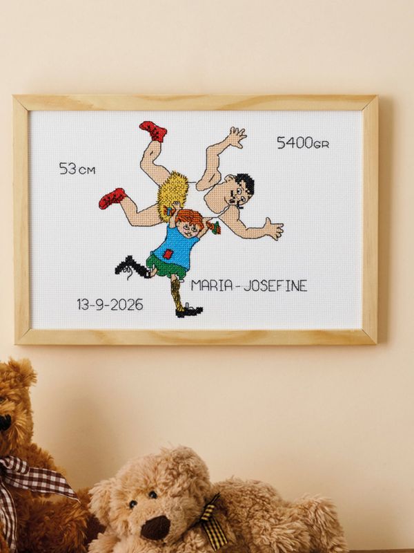 Buy Embroidery set Birth chart Pippi Longstocking - White - Astrid Lindgren